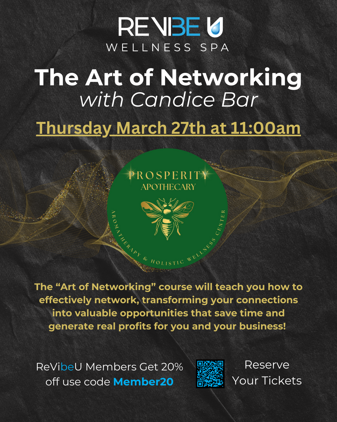 Art of Networking w/ Candice Bar | REVIBEU WELLNESS SPA